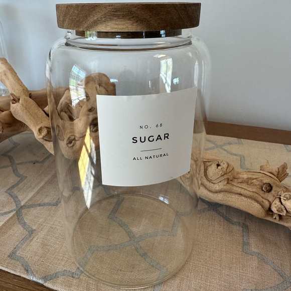 Kitchen | Glass Pantry Sugar Labeled Jar | Poshmark